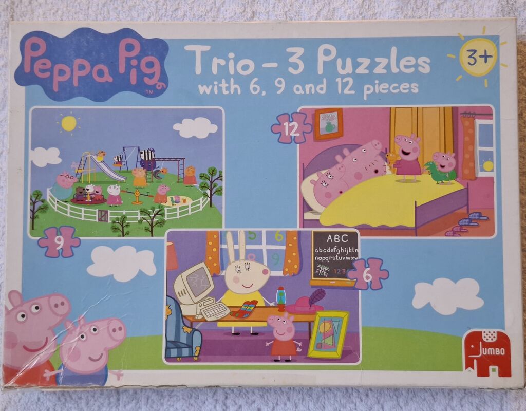 Peppa Pig Pepa Prase puzle 3u1 većih dimenzija za malu decu uzrast