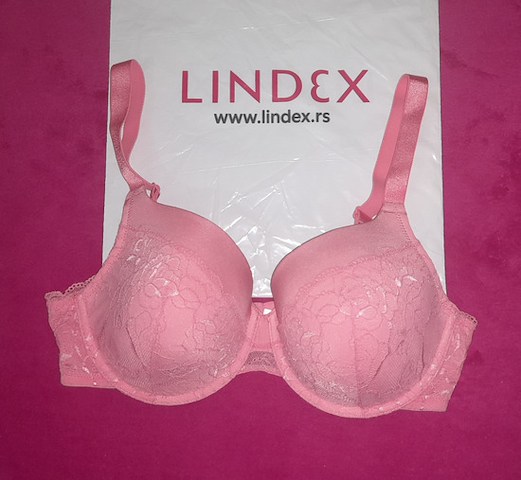 Lindex roze cipka brus 85C NOVO!