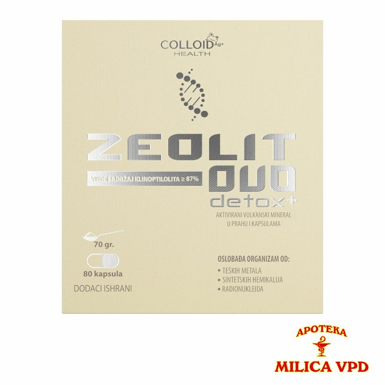 Zeolit Duo Detox + aktivni vulkanski mineral u prahu i kapsulama 70gr praha + 80 kapsula