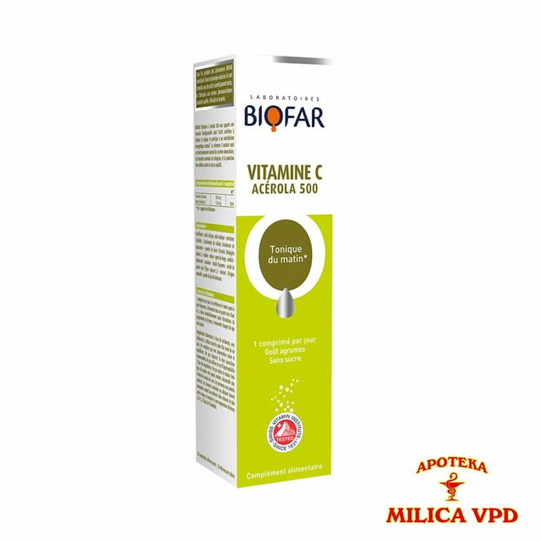 Biofar Tri-Activ Vitamin C Acerola 500mg 20 šumećih tableta