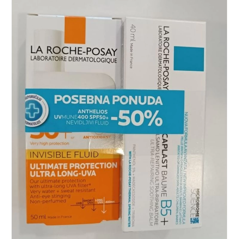 LA ROCHE POSAY ANTHELIOS UVMUNE 400FLUID, 50ML + CICAPLAST BAUME B5+ 40ML