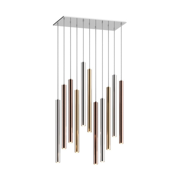 LED Pendant LOYA P0461-11A-B5SC 11x5W 3000K chrome/gold/copper