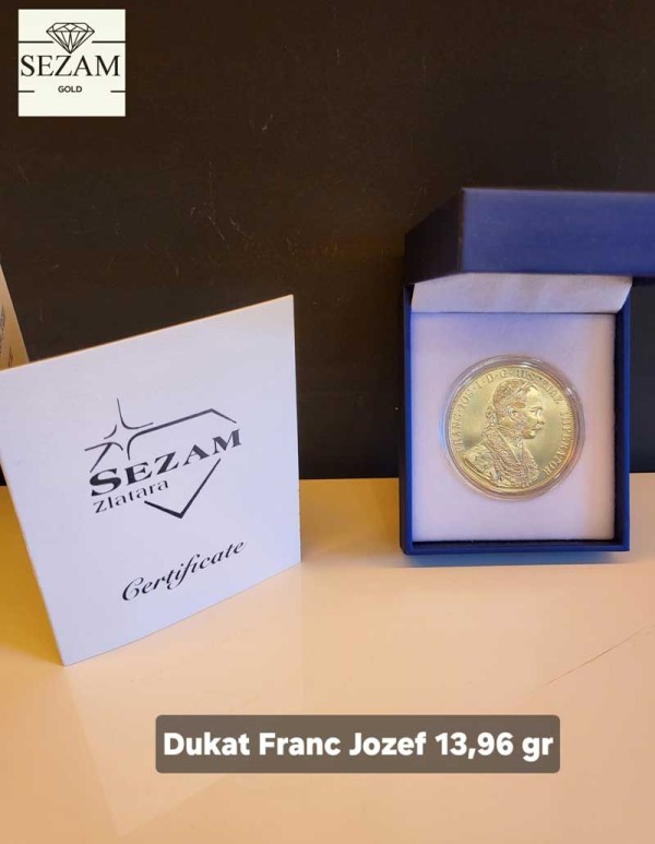 Dukat od žutog zlata Franc Jozef 13.96