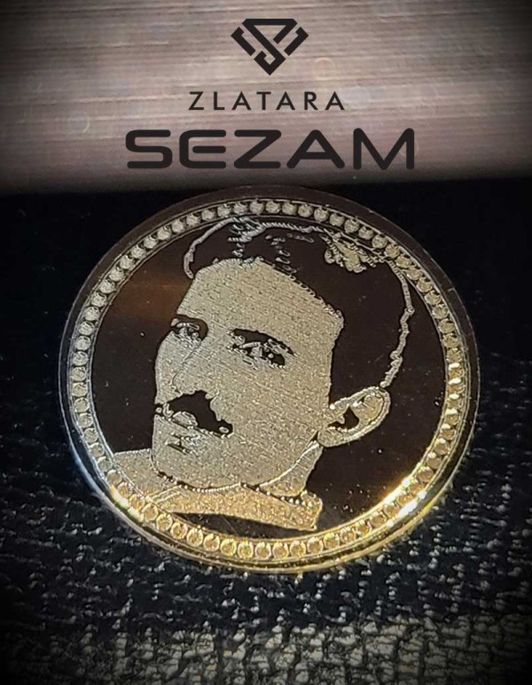 Zlatnik 14 K - Nikola Tesla