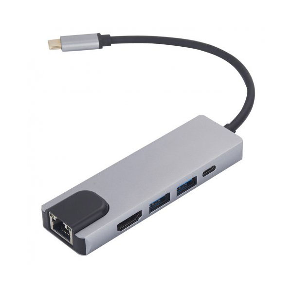 Adapter-konvertor TIP C na HDMI+2xUSB 3.0+TIP C+RJ45