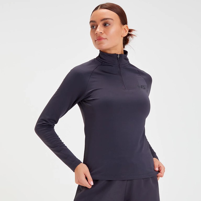 MP Women's Linear Line Graphic 1/4 Zip - Gun Metal