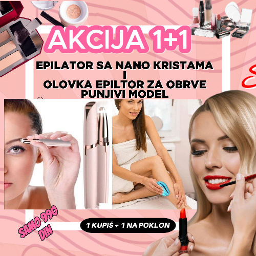 Epilator sa nano kristalima + olovka epilator punjivi model