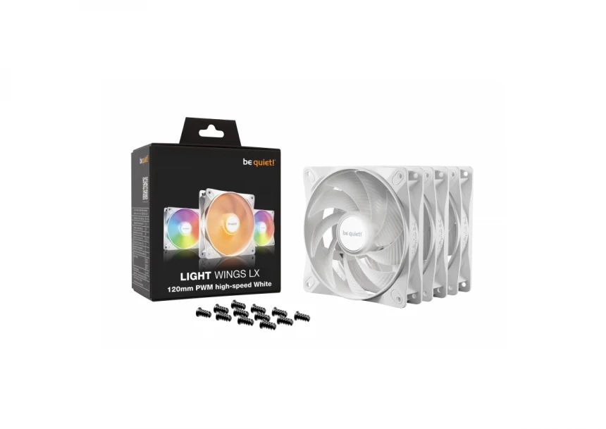 Case Cooler Be quiet Light Wings LX 120mm Triple-Pack White BL125