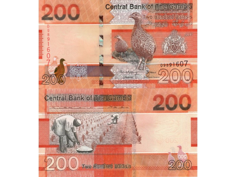 GAMBIA 200 Dalasis 2023 UNC, P-42