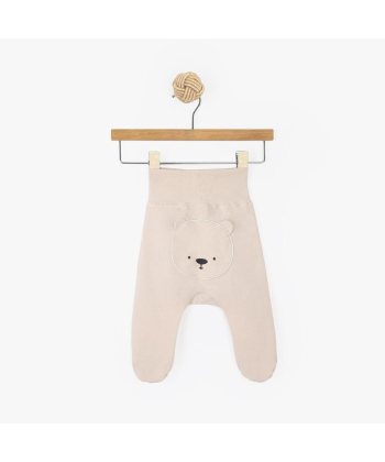 Just Kiddin Organic neutral pantalonice sa stopicama za bebe 0-3 meseca Bear Dark Beige - 11006127