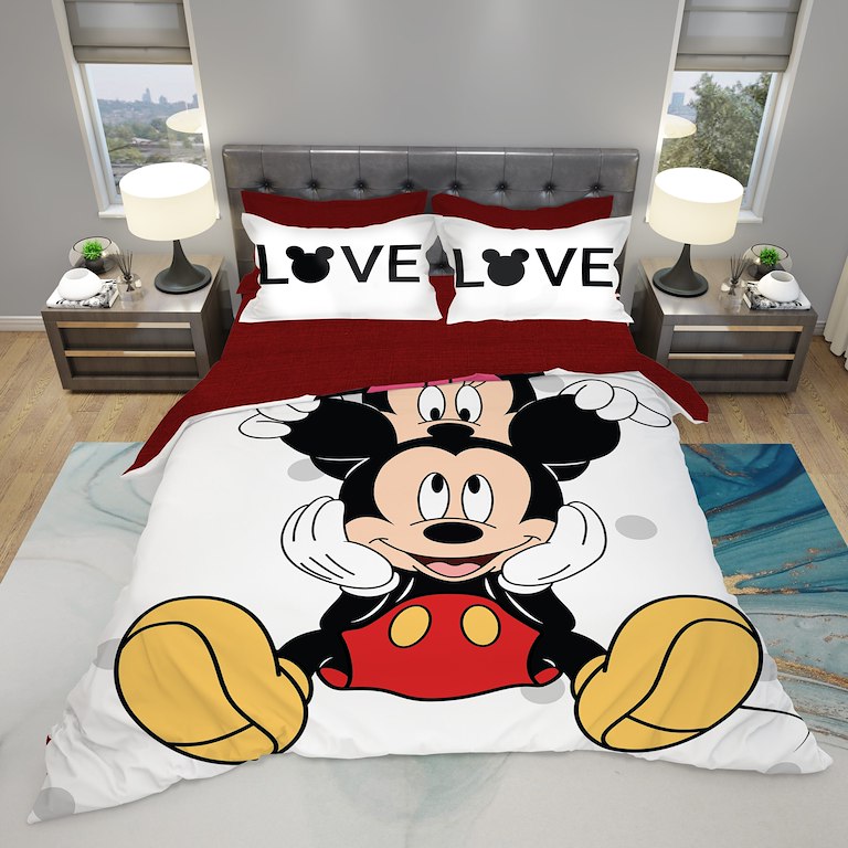 3D-POSTELJINA-Mickey and Minnie love