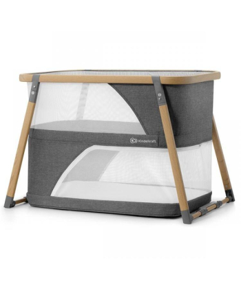 Kinderkraft Sofi prenosivi krevetac za bebe 4 u 1 do 15 kg Wood Grey