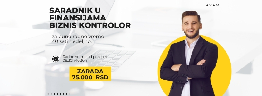 Saradnika U Finansijama   -BIZNIS KONTROLOR Puno radno vreme