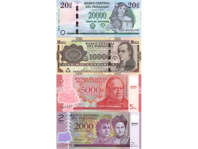 PARAGUAY Paragvaj set 2000 - 20000 Guaranies 2010/23 UN