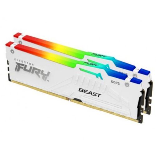 Kingston DIMM DDR5 32GB (2x16GB kit) 6000MT/s KF560C36BWE2AK2-32 FURY Beast RGB White EXPO