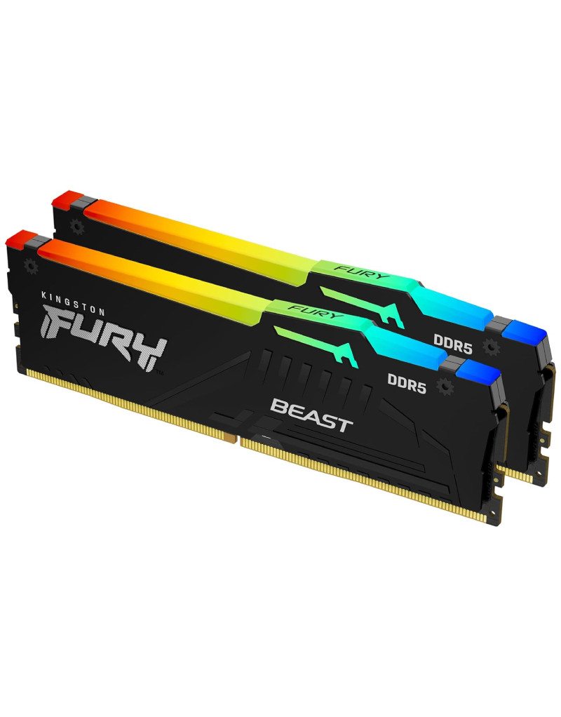 KINGSTON DIMM DDR5 32GB (2x16GB kit) 6400MT/s KF564C32BBEAK2-32 FURY Beast Black RGB EXPO