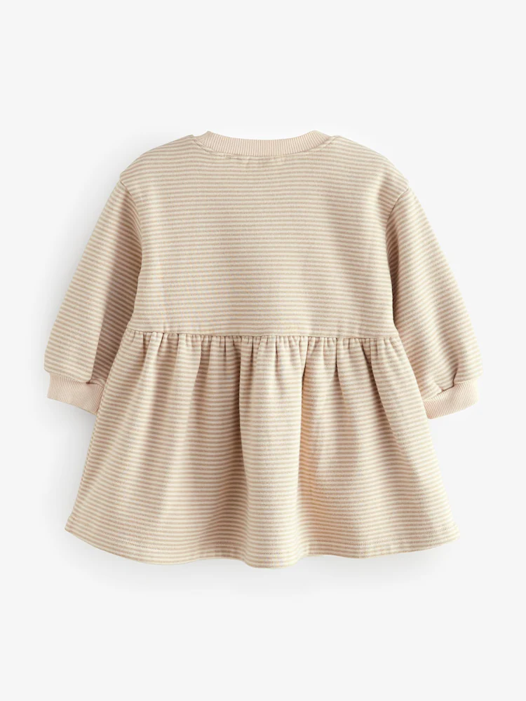 Cream Long Sleeve Jumper Dress (3mths-7yrs)