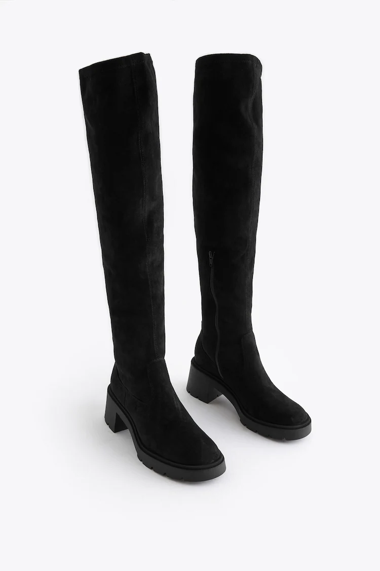 Black Forever Comfort® Over The Knee Sock Boots