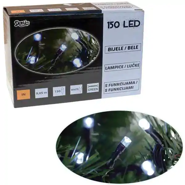 150 LED lampica belo svetlo sa 8 funkcija