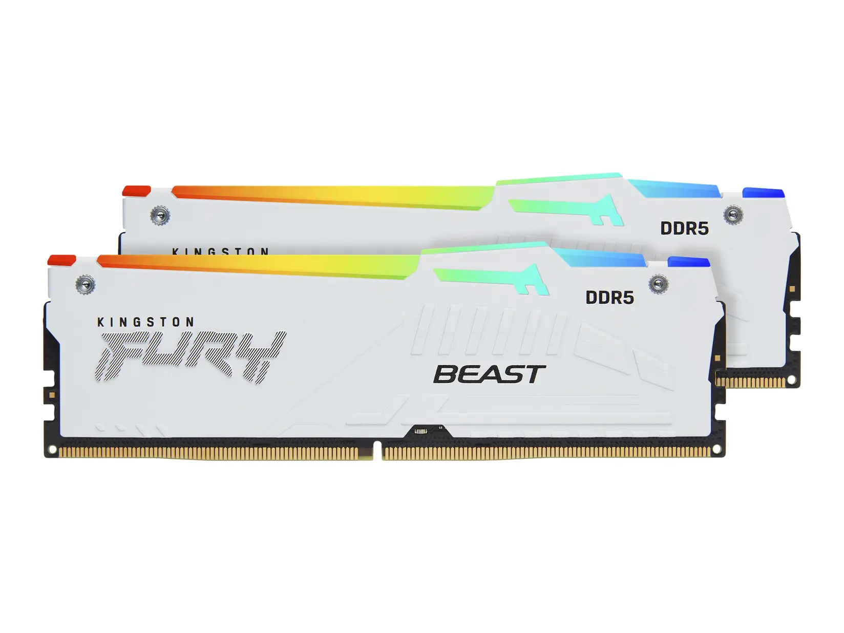 Kingston RAM memorija DDR5 64GB (2x32GB) 6000MHz CL40 DIMM [FURY Beast] White RGB XMP KF560C40BWAK2-64