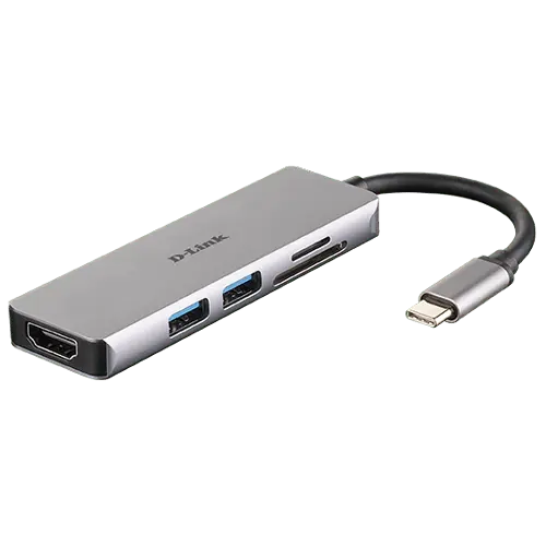 D-LINK USB HUB DUB-M530 5in1 USB-C - HDMI/USB3.0x2/CR