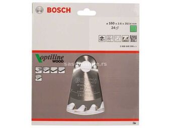 BOSCH List kružne testere Optiline Wood 160x20/16 x 2.6 mm