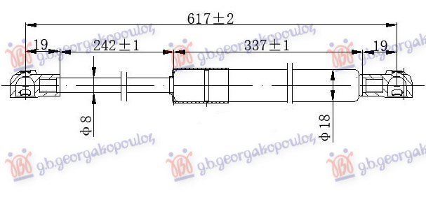 AMORTIZER GEPEK VRATA KARAVAN (617L-510N)