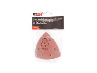 Womax set brusnog papira 3 x 90mm 12 kom