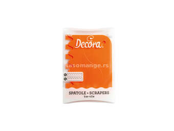 DECORA Strugač set 2/1 plastični sa zubcima narandžasti