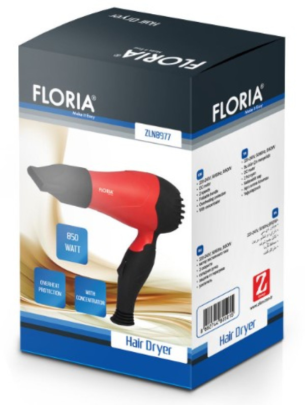 Zilan ZLN8977 Fen za kosu RD 850W, dve brzine, crveno/crn