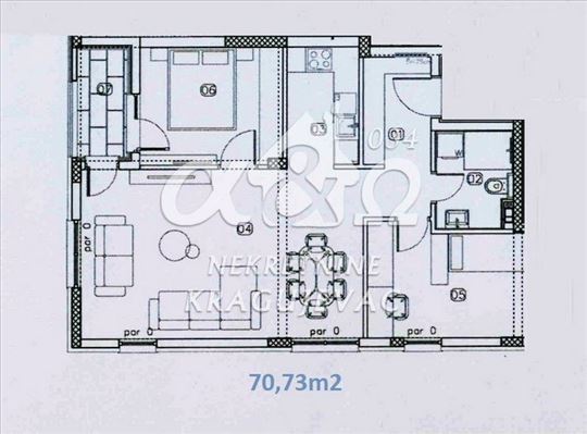 Kragujevac, Aerodrom, Stan, 3.0, 70,73m2