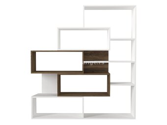 HANAH HOME Polica za knjige Marla White Walnut