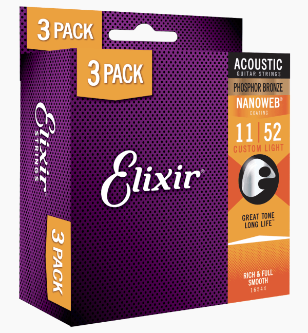 Elixir 16027 011/052 3 PACK 16544 Žice za akustičnu gitaru Nanoweb Phosphore Bronze 25% popust