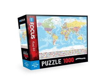 BLUE FOCUS Puzzle Mapa sveta 1.000 delova