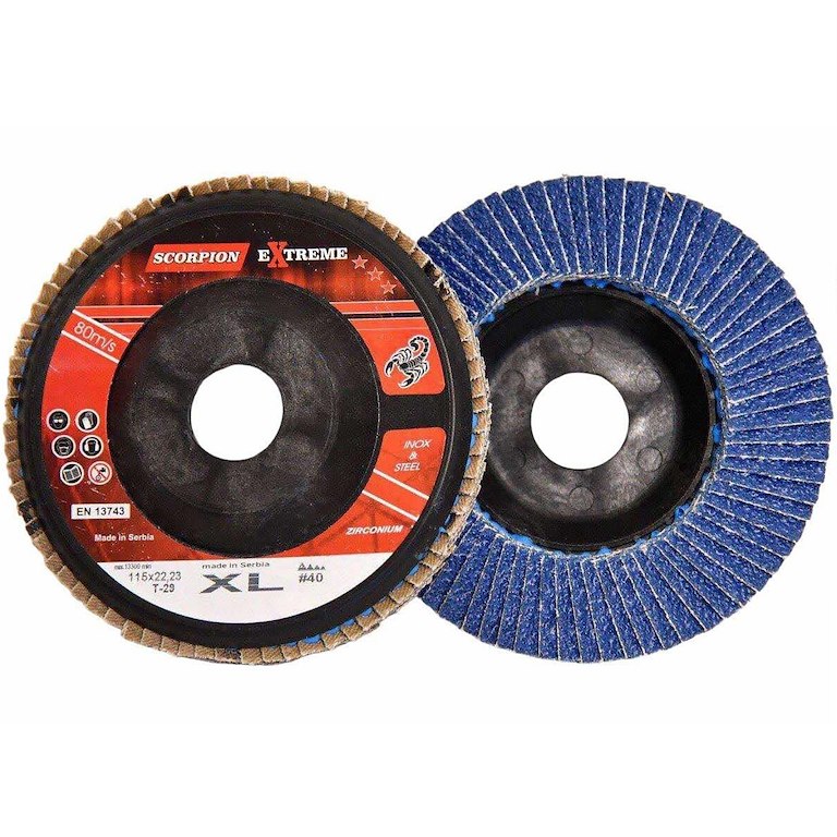 Lamelni brusni disk Scorpion Extreme 115mm - 40-80gr.