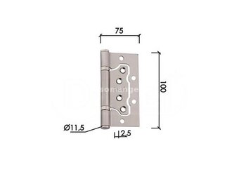 DABEL brodska šarka za vrata 100x75x2.5mm SP9009