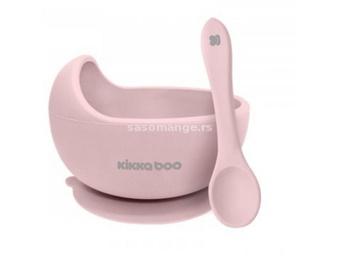 KikkaBoo Silikonska činija sa kašičicom Yummy Pink (KKB40114)