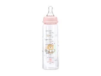 KikkaBoo Flašica staklena Savanna 240ml Pink (KKB21117)