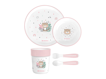 KikkaBoo Set posuđa 4 dela Savanna Pink (KKB40137)