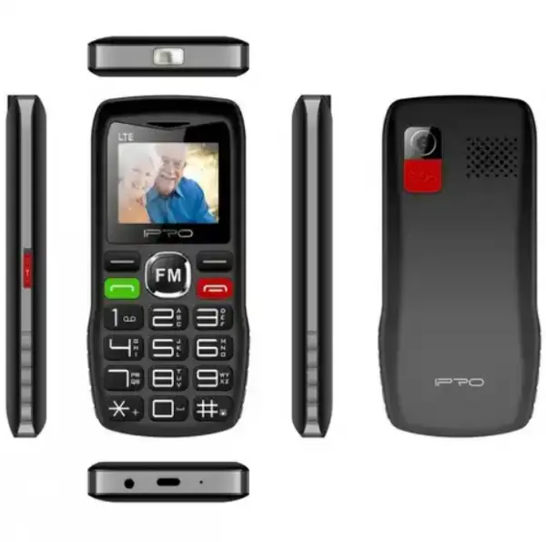 Ipro Senior F188 Mobilni telefon, 2G, GSM, 800mAh, 32MB, DualSIM, Srpski jezik, Crni