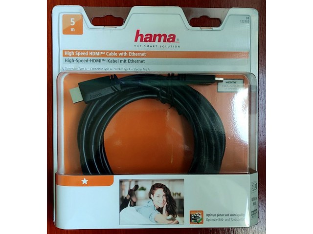 HAMA High Speed HDMI Cable with Ethernet, tip A-A, 5 m