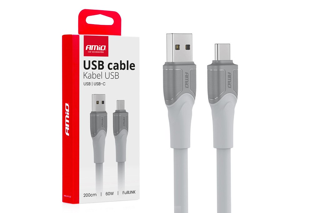 USB-A USB-C kabl za punjenje 60V 200cm FullLINK prenos podataka AMIO-04290 Proizvod meseca