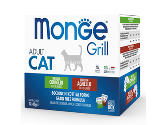 Monge Grill Cat Mix sos za mačke Adult - Zečetina i jagjetina 12x85g