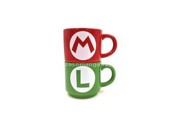 Šolja Super Mario - Mario &amp; Luigi Initial - Mug Pair Set