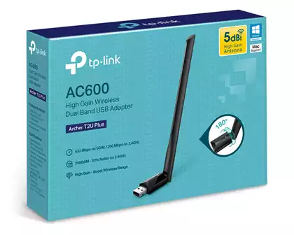 TP-LINK Archer T2U Plus AC600 high gain wireless 600Mb/s dual band USB Adapter