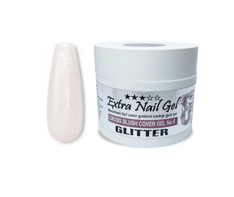 Extra Nail Cover gel za nokte Cross Brush no.6 Glitter 3005, 15ml