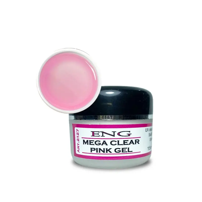 Mega Clear Gel za nokte, 15ml, Roze