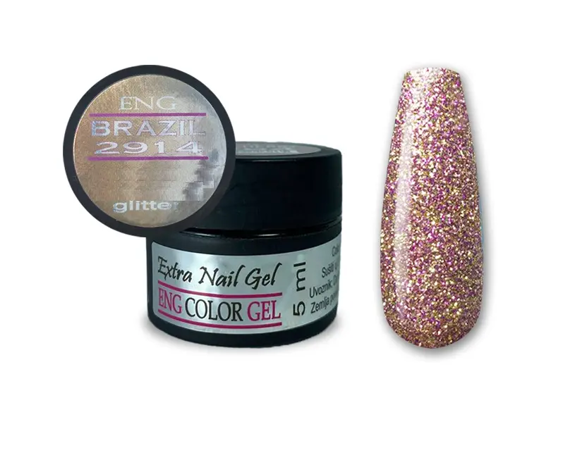 Extra Nail Gel za nokte Brazil Glitter 2914, 5ml