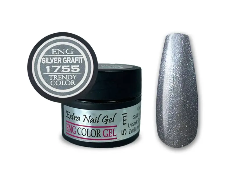 Extra Nail Gel za nokte Silver Grafit 1755, 5ml