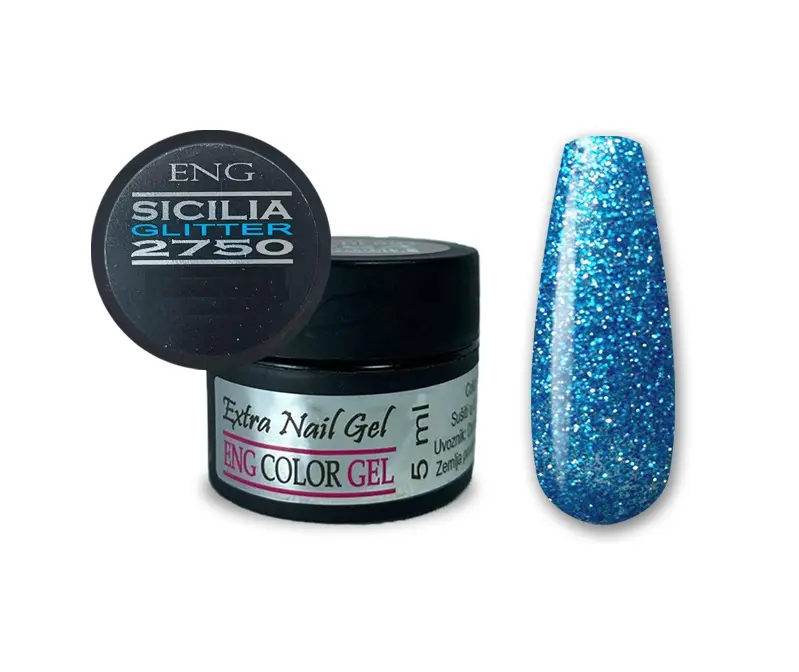 Extra Nail Gel za nokte Sicilia Glitter 2750, 5ml